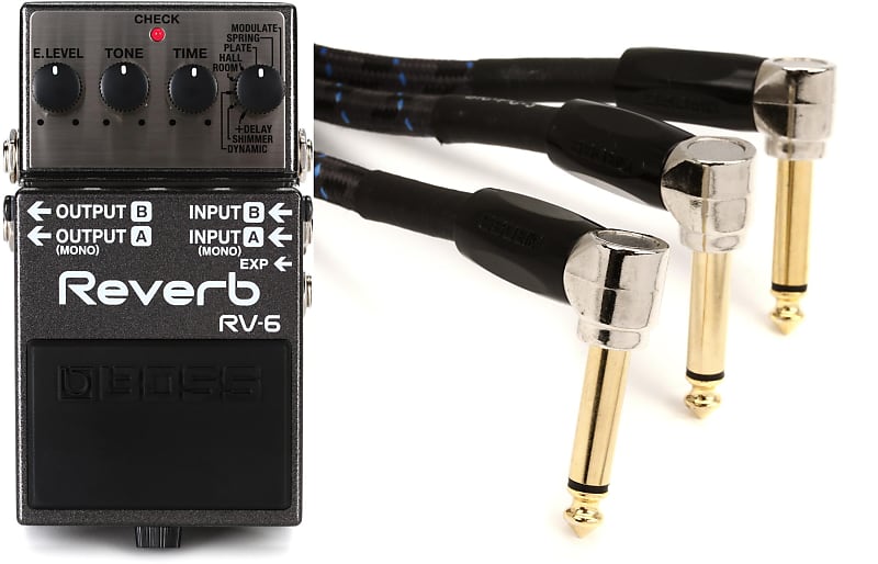 Boss RV-6 Digital Reverb Pedal Bundle with Boss BIC-PC-3 | Reverb