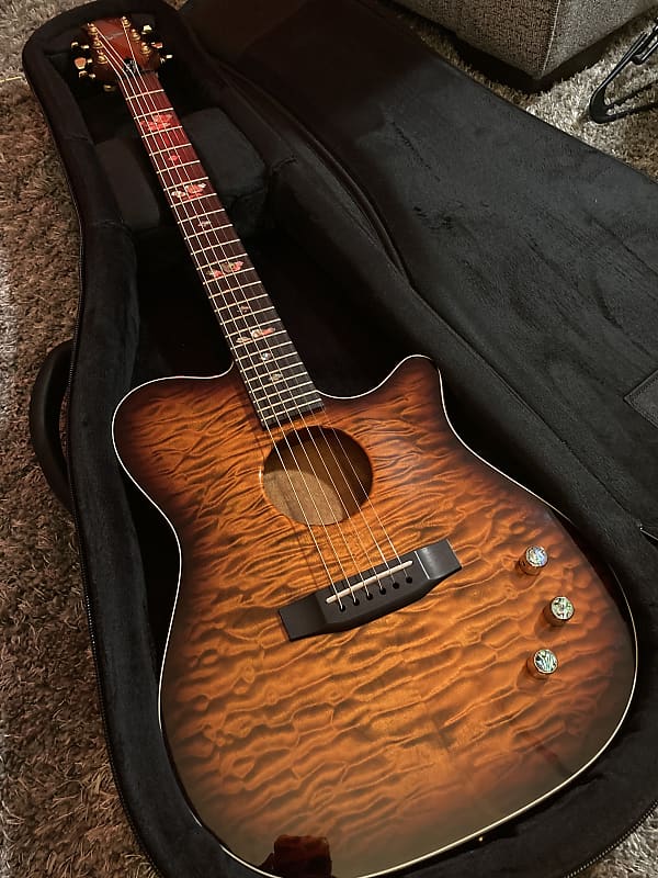 Kiesel CC275 Craig Chaquico Signature Deep Orange Burst Quilt | Reverb