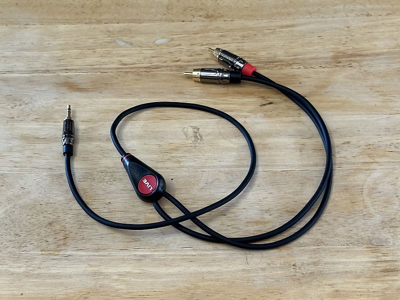 Live Wire Elite Dual RCA Premium 3.5MM Cable - EY3ER - Black. | Reverb