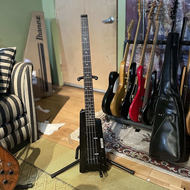 Washburn B-60 Bantam Headless Bass 1984 - Matte black | Reverb