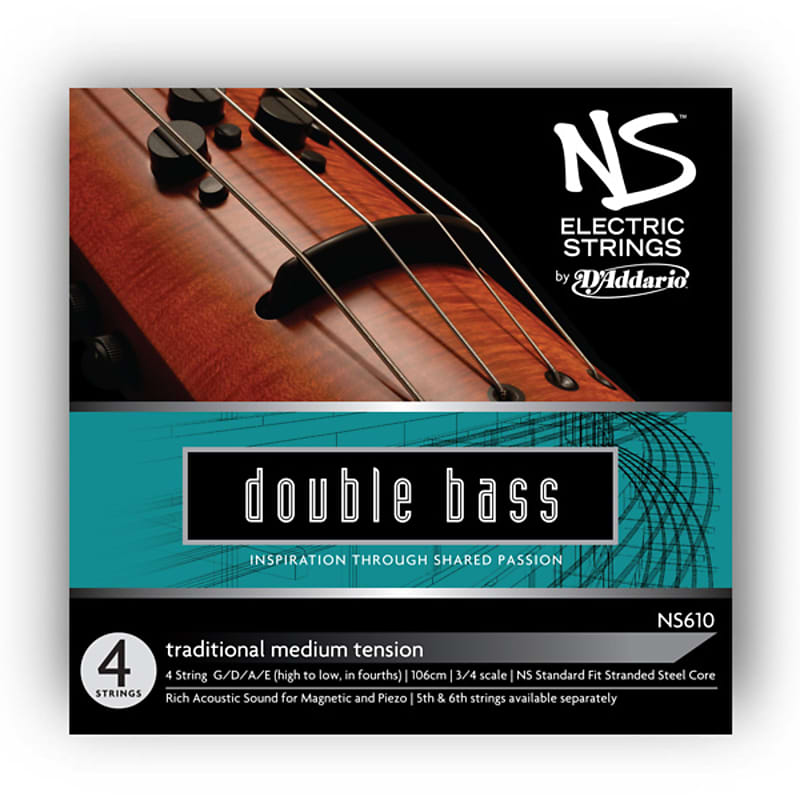 D'Addario NS610 E-Traditional Bass Set 3/4 Scale, Medium | Reverb