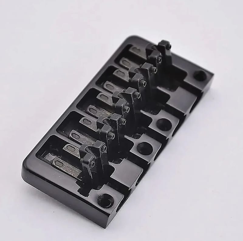 Black 5 String Bass Guitar Adjustable Saddles Bridge | Reverb