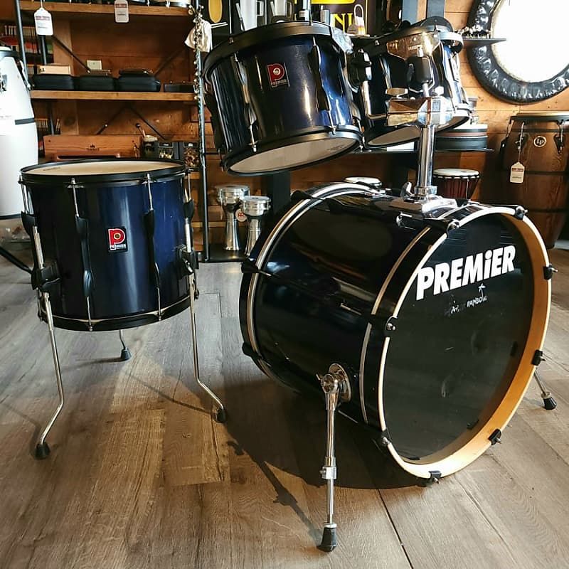 Used Premier 4pc Drum Set Dark Blue w/Black Hardware - Fair | Reverb