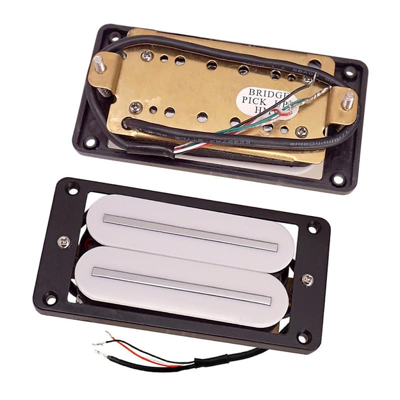 White Neck and Bridge Guitar Dual Blades Humbucker Pickups | Reverb