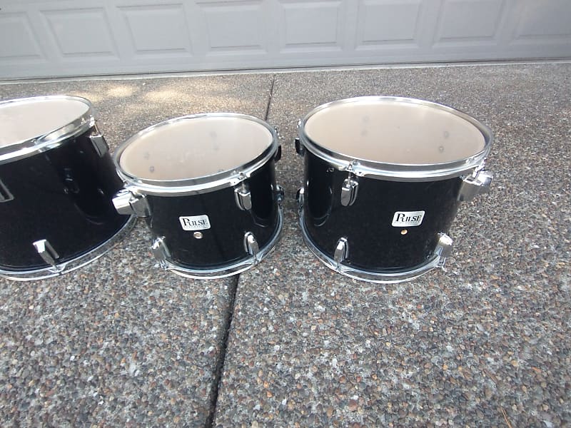 Pulse Two rack mounted toms, gloss black 12 and 13 inch | Reverb