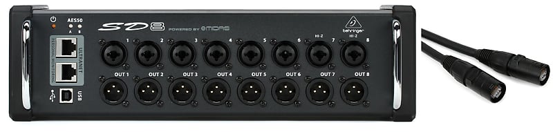 Behringer SD8 8-channel Stage Box Bundle with Pro Co PCE2-25 | Reverb