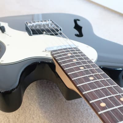 Fender Squier Vintage Modified Thinline Telecaster Black | Reverb