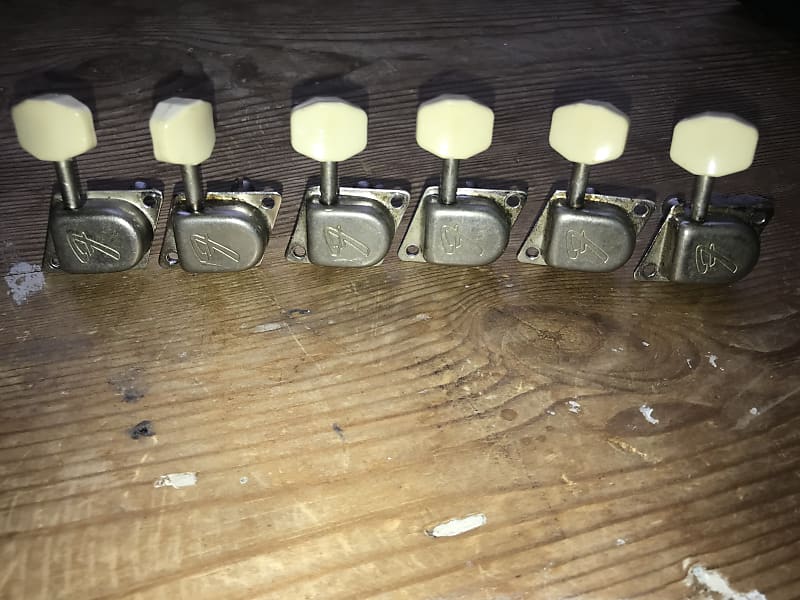 6 Vintage 1960s Kluson plastic button F tuners machine | Reverb Canada