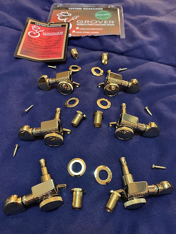 Grover 505g locking mini 18:1 rotomatic tuners 3x3, Gold | Reverb