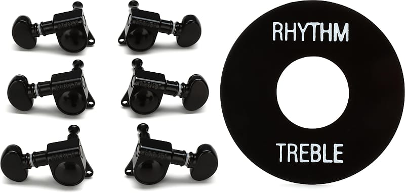 Grover Mid-Size Rotomatic Tuners - 3+3 - Black Chrome Bundle | Reverb