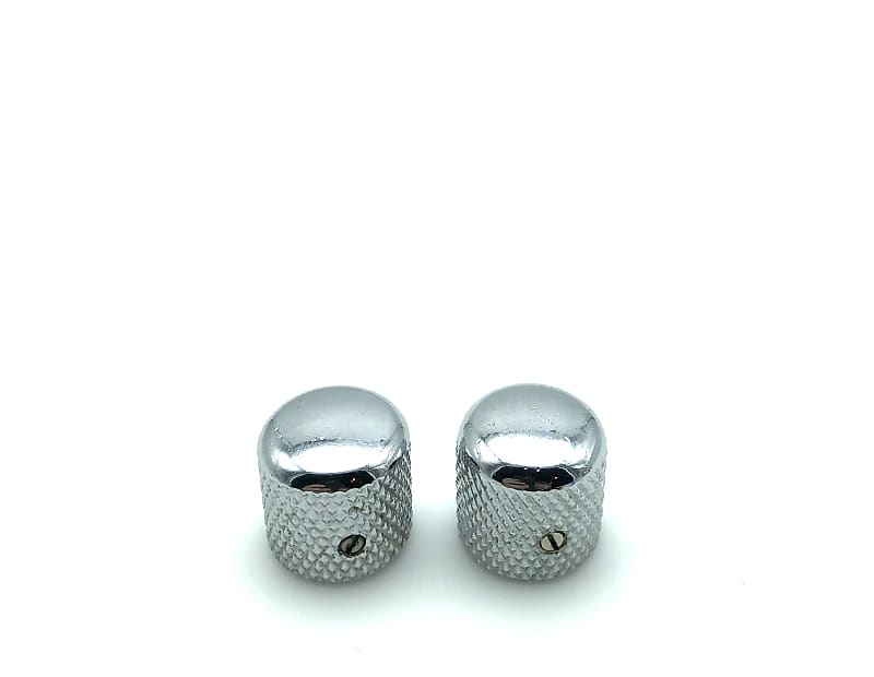 2 Telecaster Style Domed Knobs Chrome | Reverb
