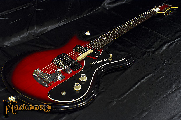Teisco V2 1960's red burst Mosrite Copy | Reverb UK