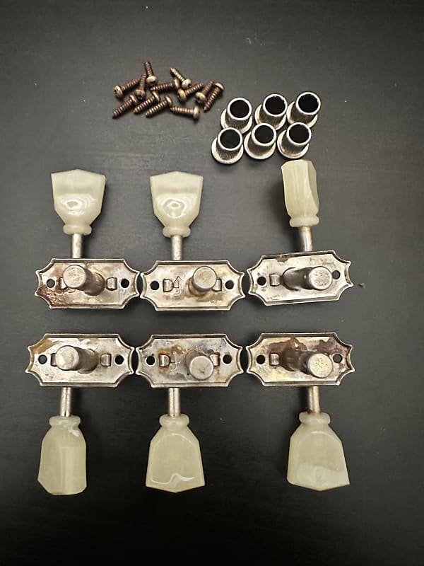 Kluson 3+3 Keystone Tuning Machines - Aged Nickel | Reverb