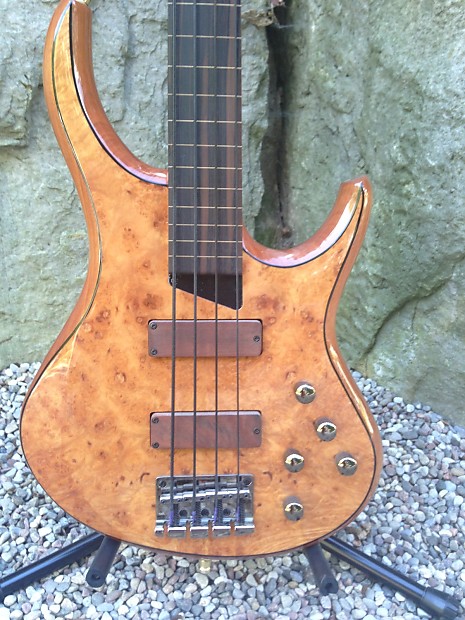 mtd kingston z4 fretless bass guitar, with gigbag | Reverb