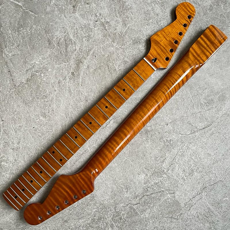 Strat electric guitar Neck Lion Flame Maple 21 fretboard! | Reverb UK