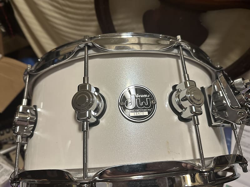 DW performance series snare drum - pearl white | Reverb DW performance series snare drum - pearl white | Reverb
