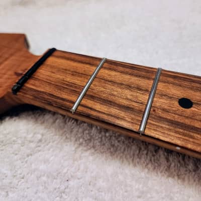 Warmoth Stratocaster Neck Roasted Flamed Maple/Goncalo Alves | Reverb