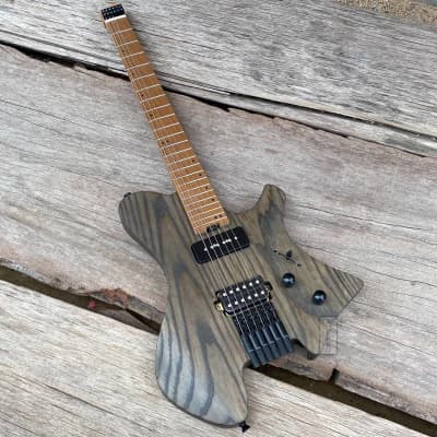 Custom Headless Guitar, Ash Wood Body with Roasted Maple Neck | Reverb