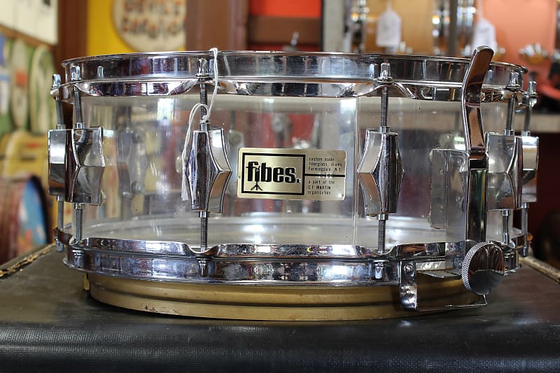1970's Fibes STF-690 5"x14" Snare Drum in Clear Acrylic | Reverb