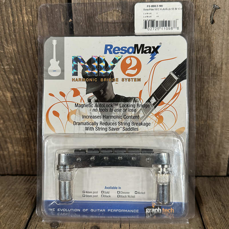 Resomax NV2 Graph Tech Tune-O-Matic Bridge - Nickel | Reverb