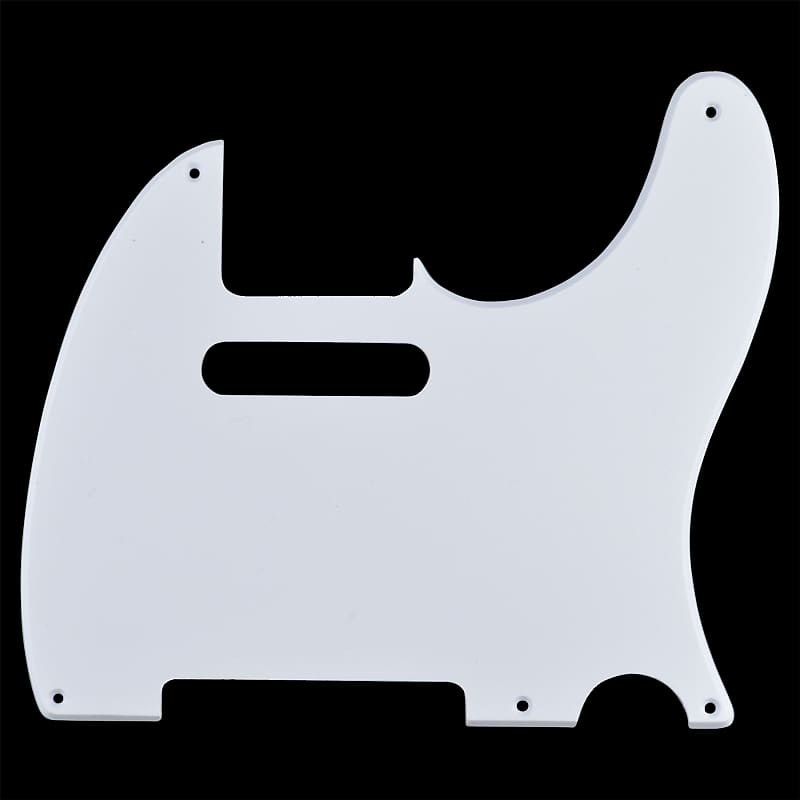 5-Hole Telecaster Compatible Scratchplate - White 1-ply | Reverb