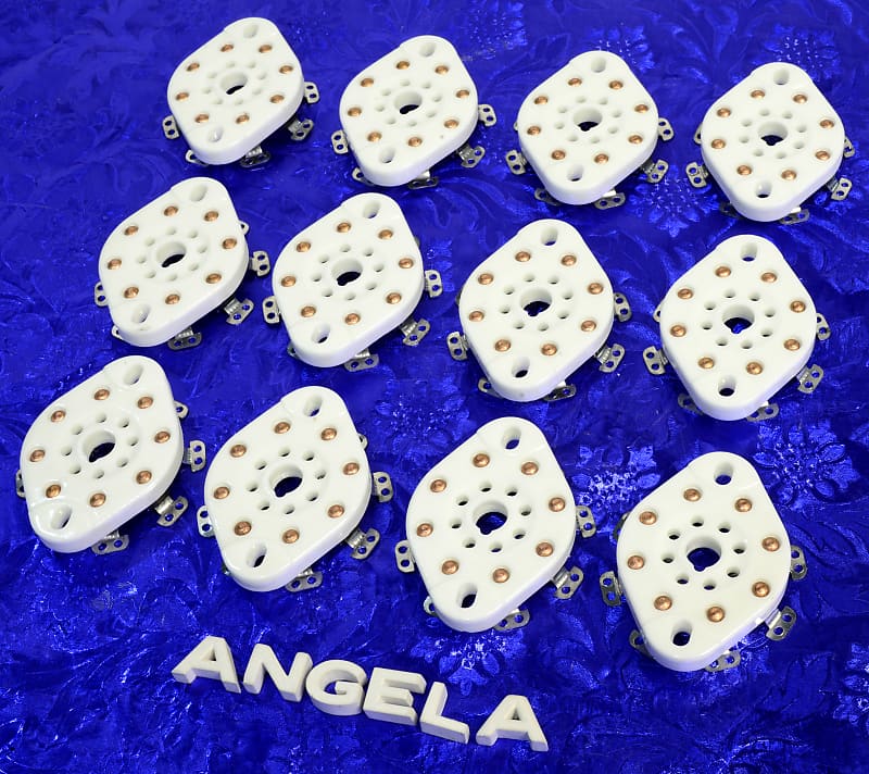 Twelve 8 Pin White Ceramic Wafer Tube Sockets For 6L6GC, | Reverb
