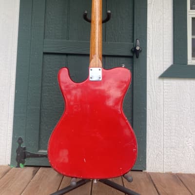 Kimberly /Teisco Tele Candy Apple Red with matching Headstock | Reverb