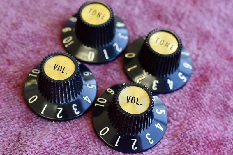 Vintage 1968 Gibson Witchhat Knobs Witch Hat Black | Reverb Canada