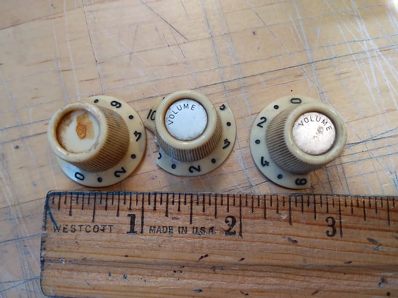 Teisco Vintage Volume/Tone Knobs 1960s Cream | Reverb