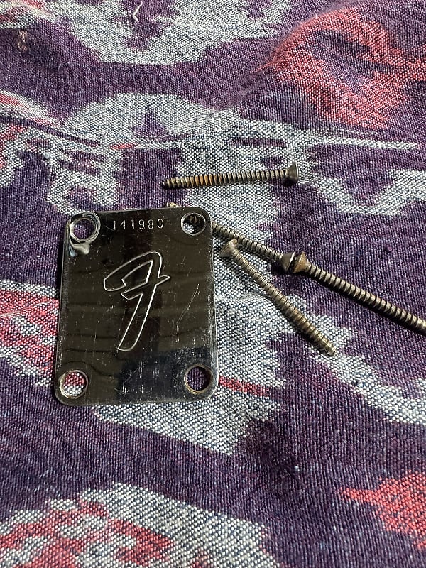 Fender F plate with serial 60's - chrome | Reverb