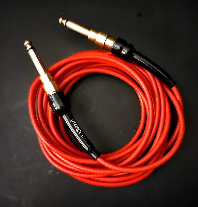 George L's Instrument 15ft .155 Red Cable and Stress Relief | Reverb