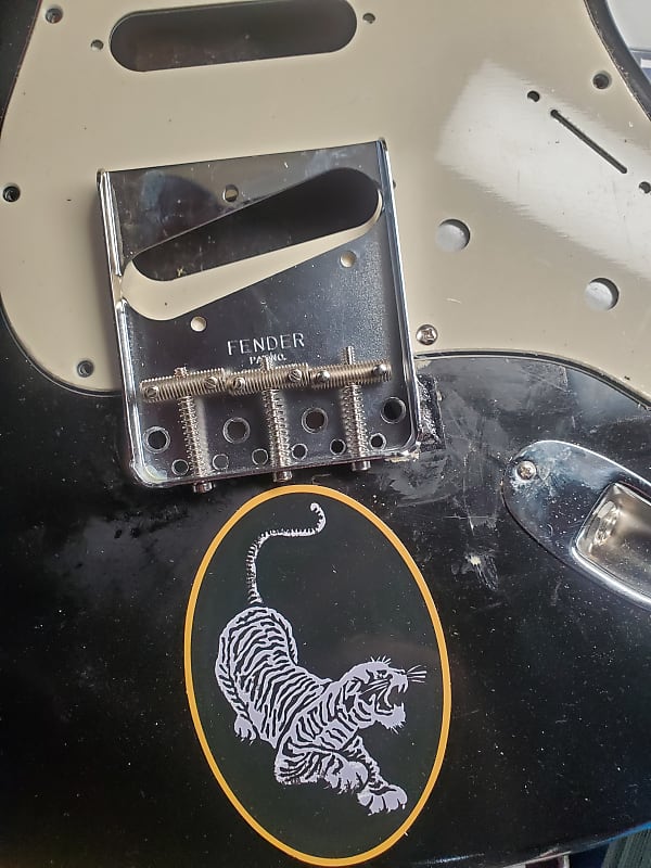 Fender left handed tele bridge 64ri - chrome w/ threaded | Reverb