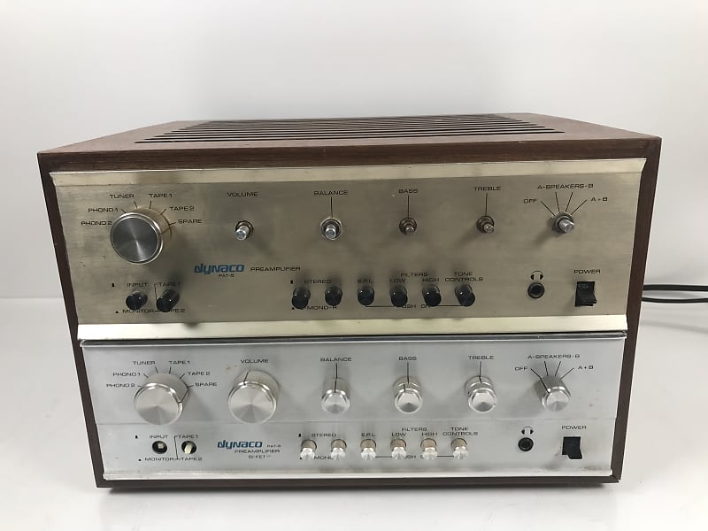Dynaco PAT-5 Stereo Preamplifier Pair w/ Cabinet | Reverb