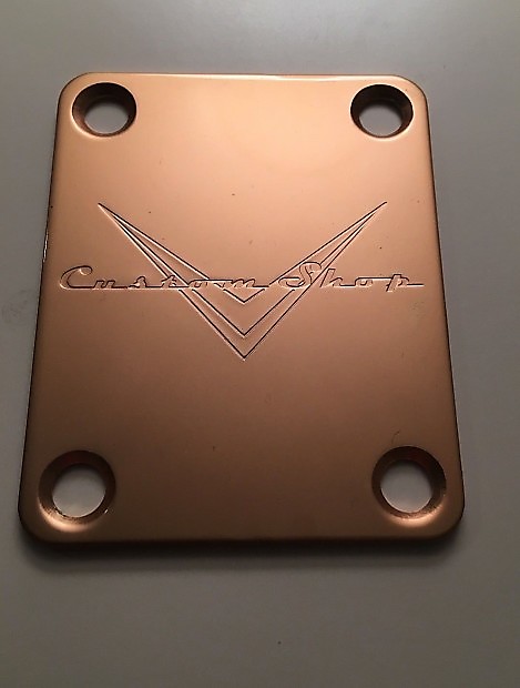 Custom Guitar neck plate for Fender strat or Tele in Copper | Reverb