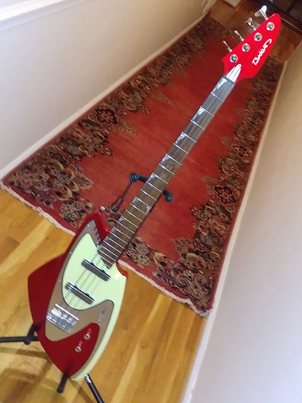 Eastwood Backlund 100B Bass Metallic Red and Cream | Reverb
