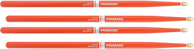 2 PACK ProMark Rebound 5A Painted Orange Hickory Drumsticks, | Reverb