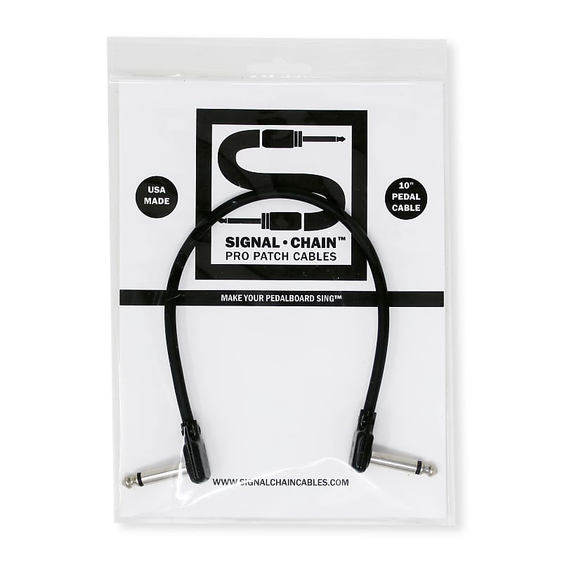 10" Pro Flat Pedal Patch Cable with Flattest Right Angle | Reverb