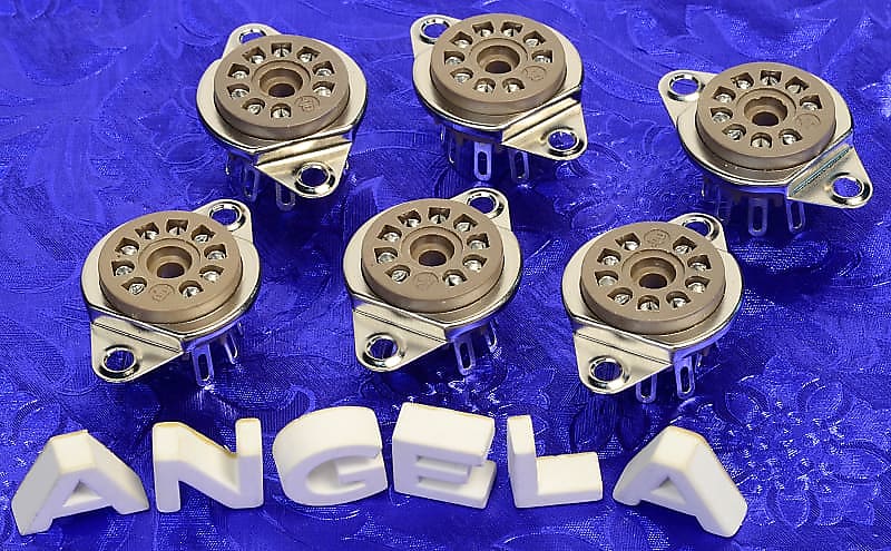 Six Belton 9 Pin Top Chassis Mount Brown Micalex Tube Sockets | Reverb