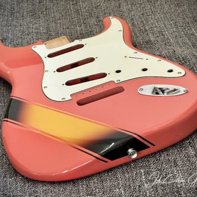 Stratocaster Style Fiesta Red Over 3 Tone Sunburst | Reverb