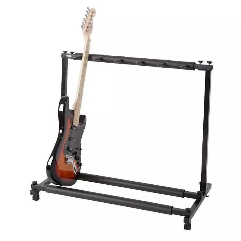 5 Guitar Rack Stand Folding Five Multiple Stage Storage Bass | Reverb