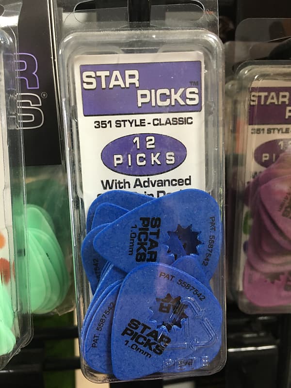 Star Picks 1.00mm 12 Pick Pack Blue | Reverb