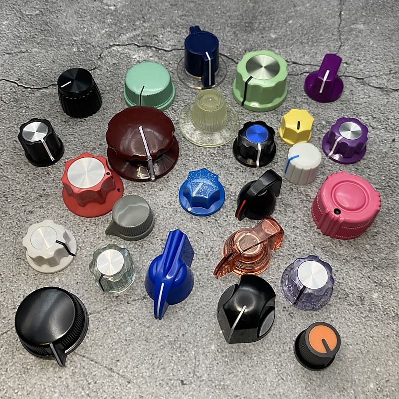 25 Pc Lot of Misc Mix Pedal & Guitar Amp Knob Knobs - Lot | Reverb