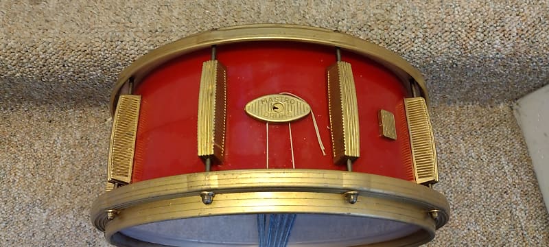 Vintage 1960's Pop Art MASTRO Snare Drum 60's - Red | Reverb