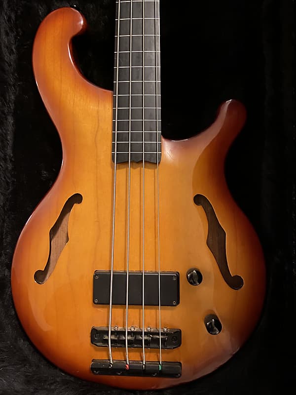 Dean Rhapsody Semi-hollow body, 4-string Fretless in Tobacco | Reverb