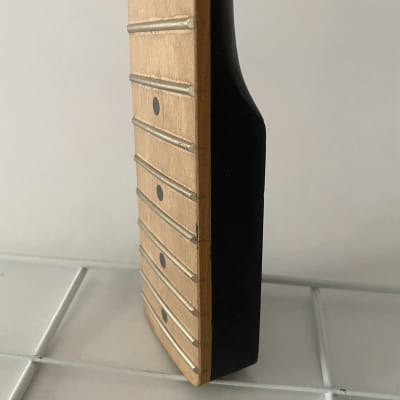 Strat Style Guitar Maple Neck, Black Headstock | Reverb