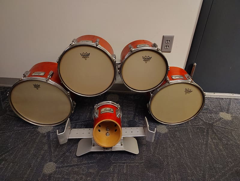 Pearl Marching Tenor Drums (Quints) 6,10,12,13,14 Deep Shell | Reverb