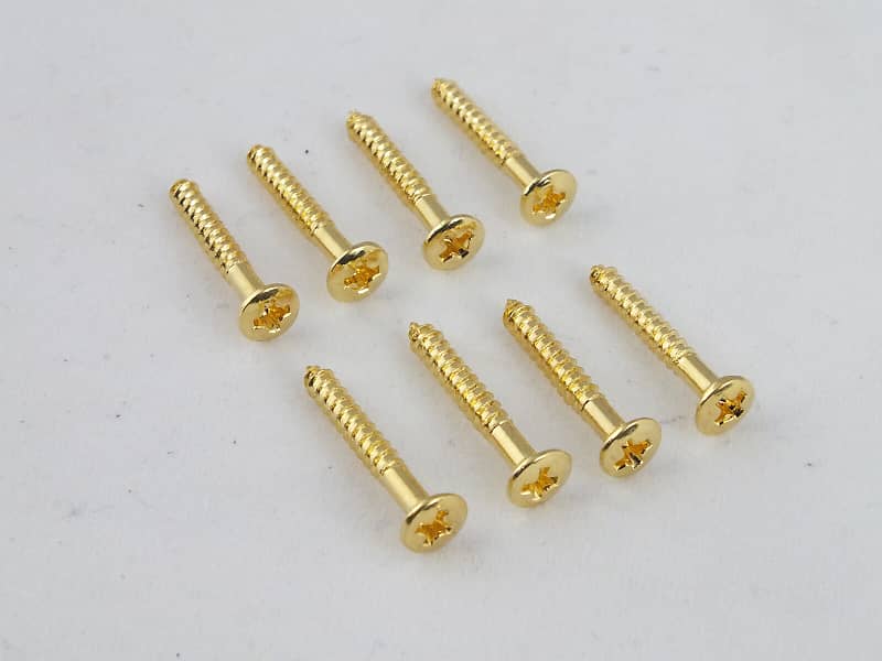 8 Gold Humbucker Pickup Surround Mounting Screws | Reverb