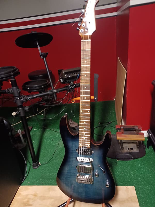 Harley Benton Fusion Stratocaster HSH 2022 Blue Flame | Reverb