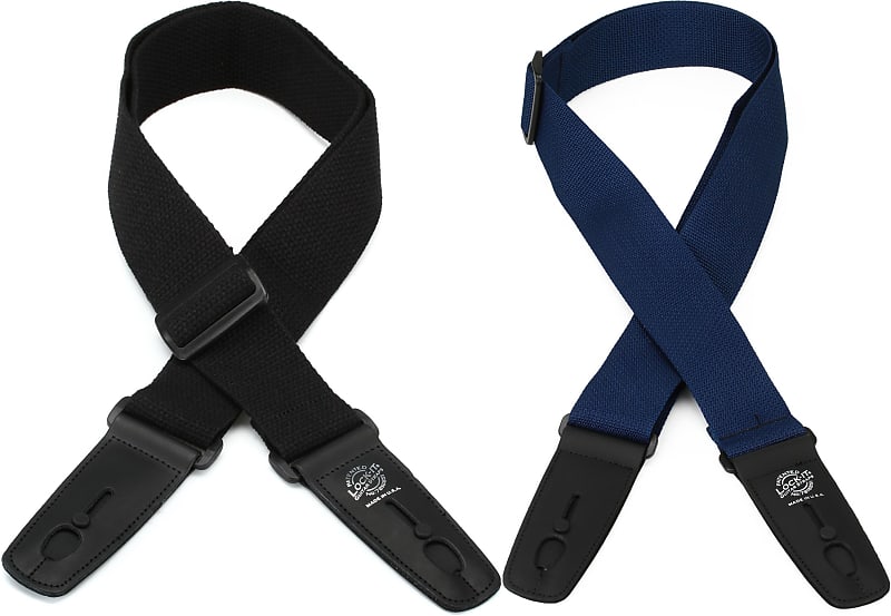 Lock-It Straps LIS 013 C2-BLK Guitar Strap - Black Bundle | Reverb