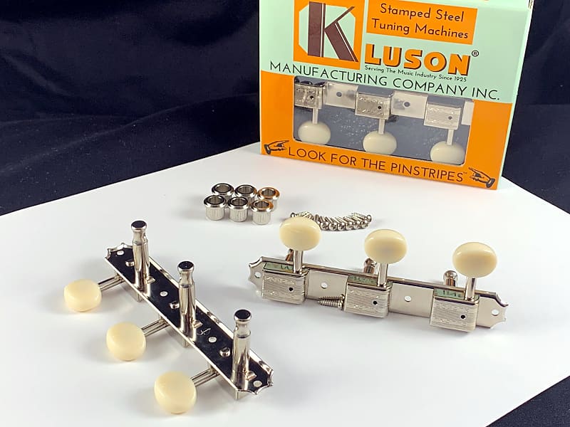 Kluson KD-3P-NPDR 3X3 3 on a Plate Oval Plastic Button Double | Reverb